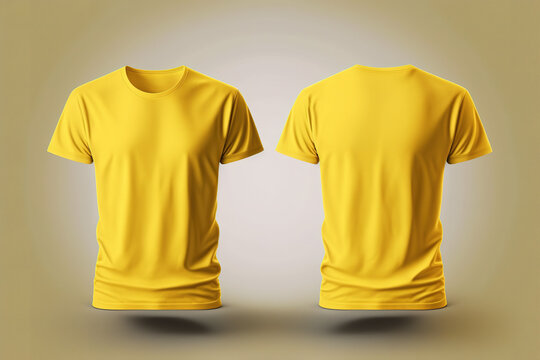 Yellow T Shirt Front And Back