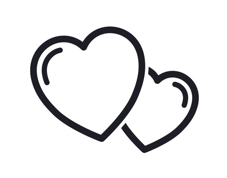 Two Hearts Outline Images – Browse 19,085 Stock Photos, Vectors, and ...
