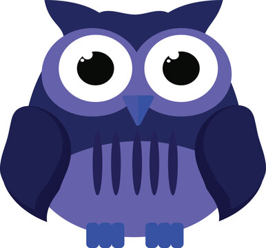 Cute Animated Blue Owls