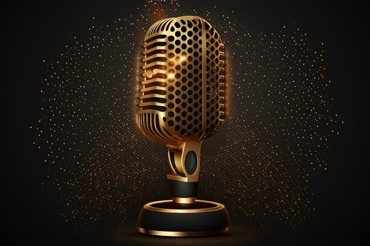 Gold Microphone Headphones Images – Browse 1,757 Stock Photos, Vectors ...