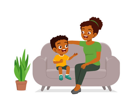 Parents And Children Talking Clip Art