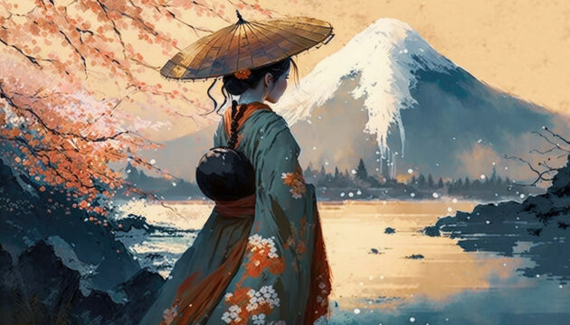 Traditional Japanese Painting Wallpaper