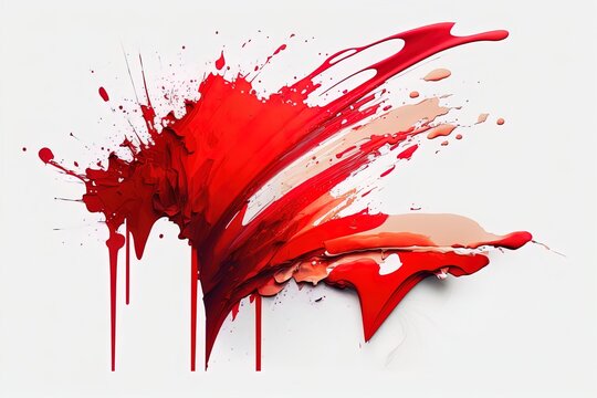 Paint Splatter 3d Red
