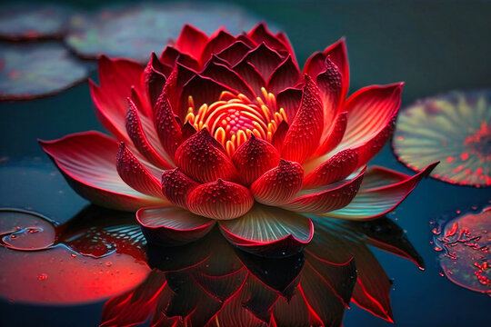 Red Lotus Flower Wallpaper