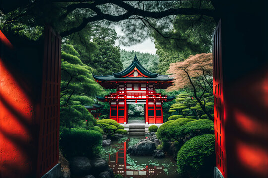 Red Japanese Shrine
