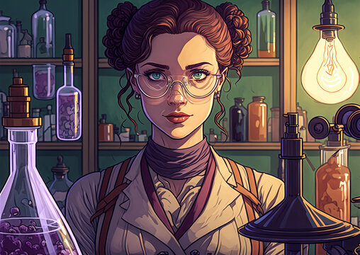 Female Scientist Art
