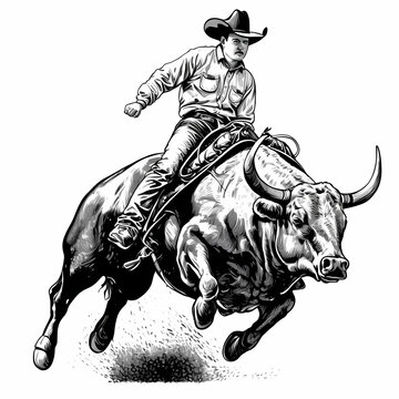 Bull Riding Drawings