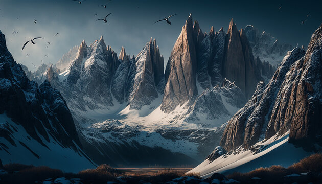 Jagged Mountain Peaks