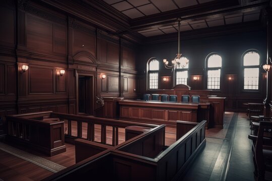 Empty Courtroom Scene