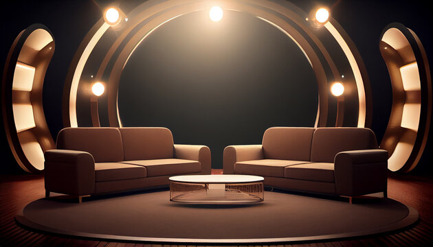Empty Talk Show Stage