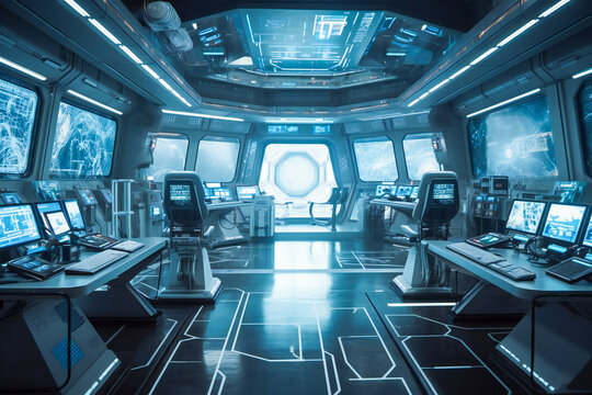 Inside Spaceship Control Room