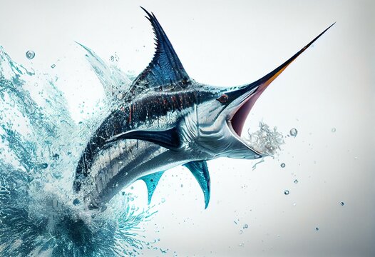 Swordfish Jumping Out Of Water