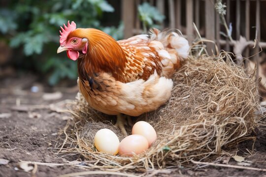 Hen Giving Egg