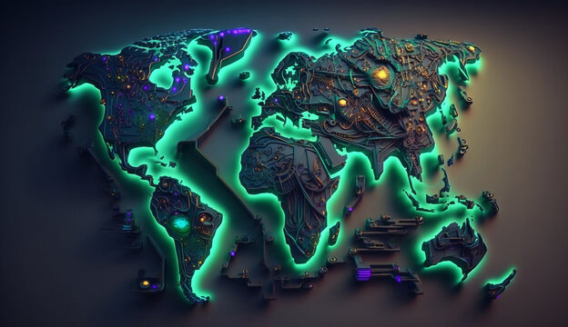 Digital World Map Wallpaper Hd