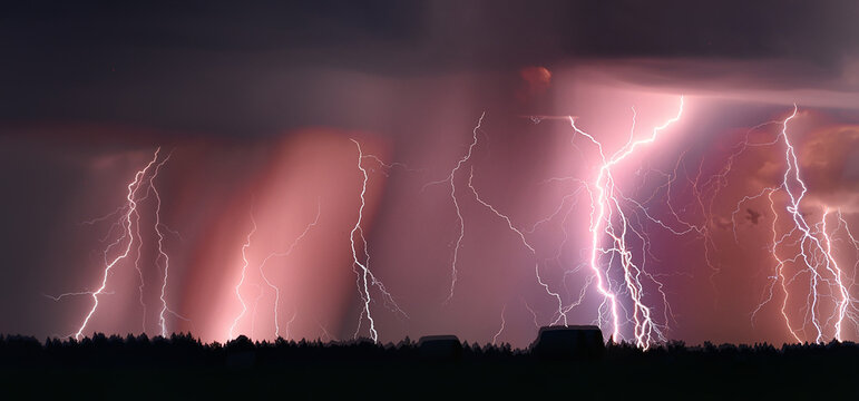 Lightning Panoramic Wallpaper Wallpaper The Storm, Landscape, The