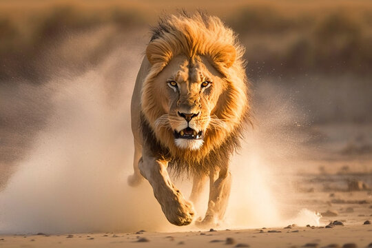 Lion Chasing Prey Wallpaper