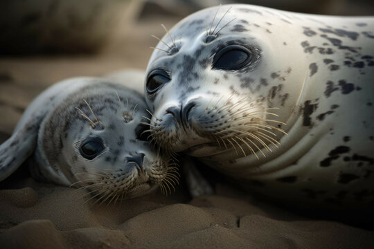 Baby Seals Cuddling