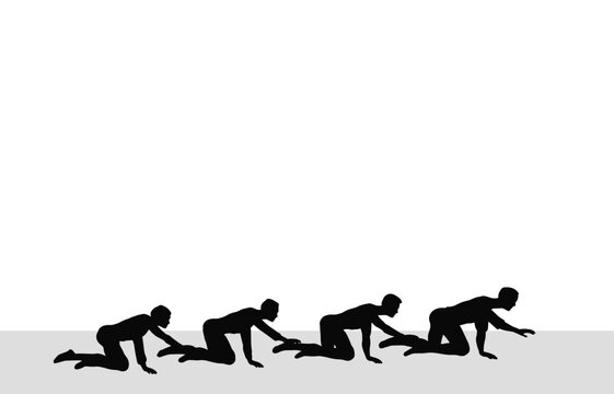 Crawling Man Silhouette