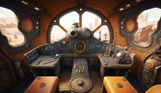 Steampunk Spaceship Interior