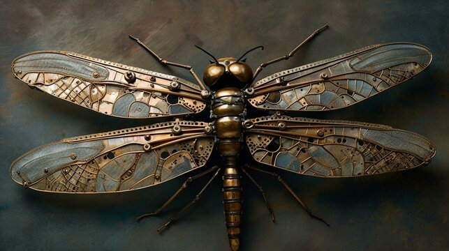 Steampunk Dragonfly Painting