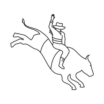 Easy Bull Riding Drawings
