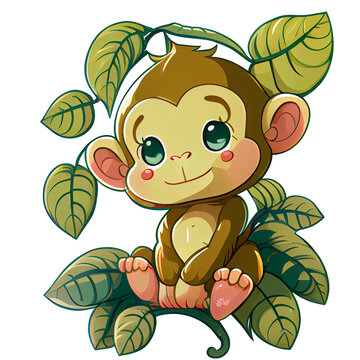 Cute Baby Monkeys Clipart
