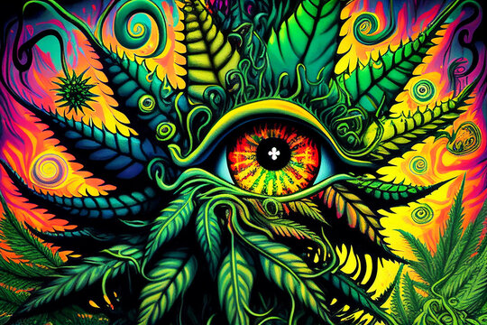Trippy Weed Background