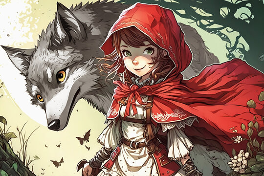 Anime Red Riding Hood And Wolf