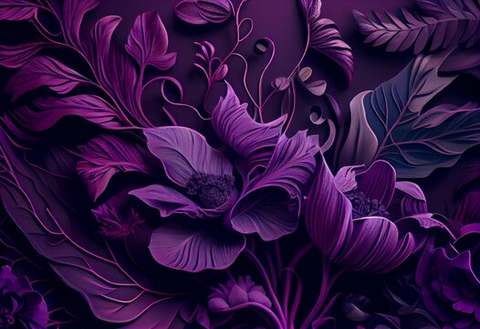 Dark Purple Flowers Background