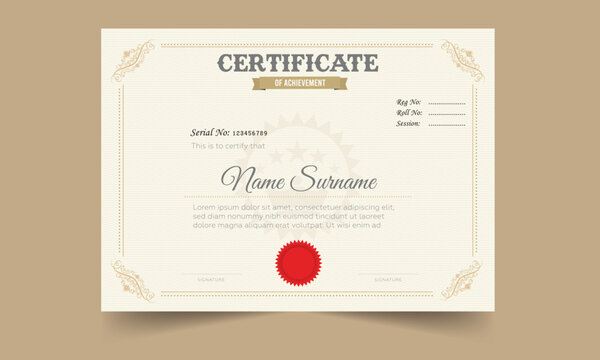 Certificate Design Template Sertifikat Images – Browse 647 Stock Photos ...