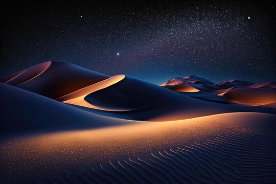 Desert Sand Dunes Night
