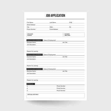 Printable Job Applications