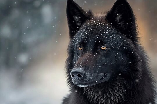 Black Wolf With Blue Eyes Wallpaper