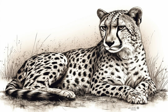 Realistic Cheetah Drawings