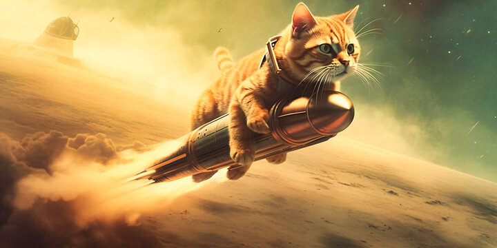 Cats Flying In Space Wallpaper