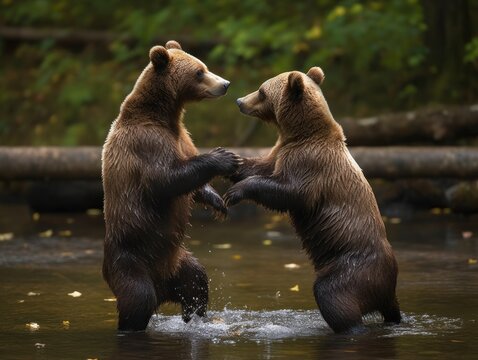 Bears Holding Hands