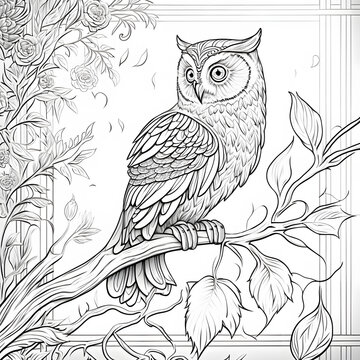 Owl Coloring Pages Images – Browse 10,734 Stock Photos, Vectors, and ...
