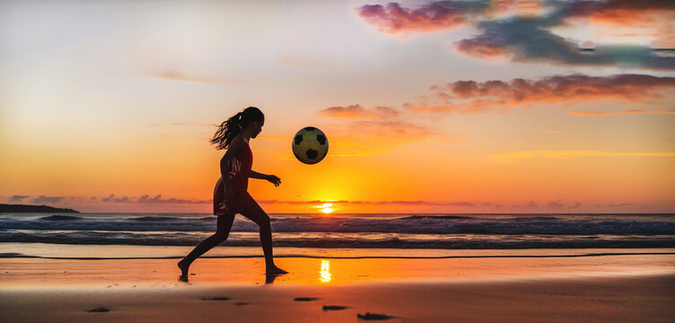 Beach Soccer Sunset