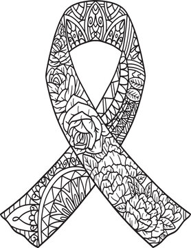 Printable Breast Cancer Ribbon Coloring Pages