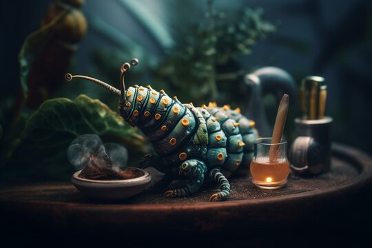 Alice In Wonderland Caterpillar Smoking Gif