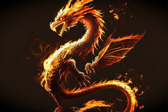 Chinese Fire Dragon Sketch