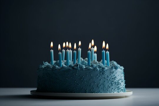 Single Blue Birthday Candle