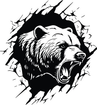 Angry Bear Stencil