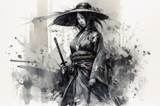 Samurai Girl Drawing