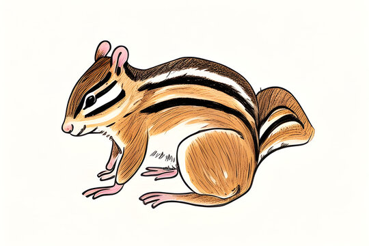 Eastern Chipmunk Drawing