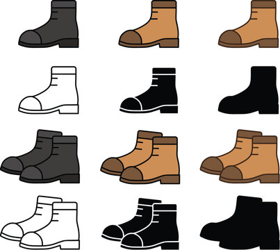 Steel Toe Work Boots Clipart Free