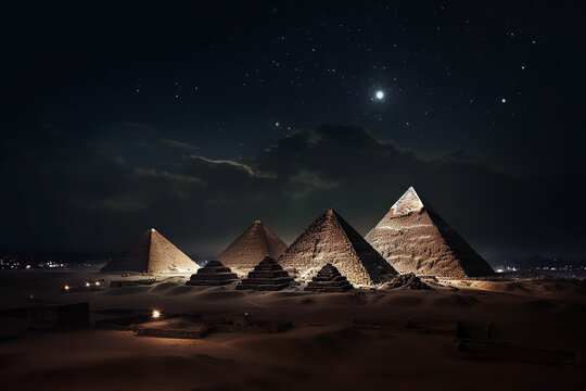 Great Pyramids At Night