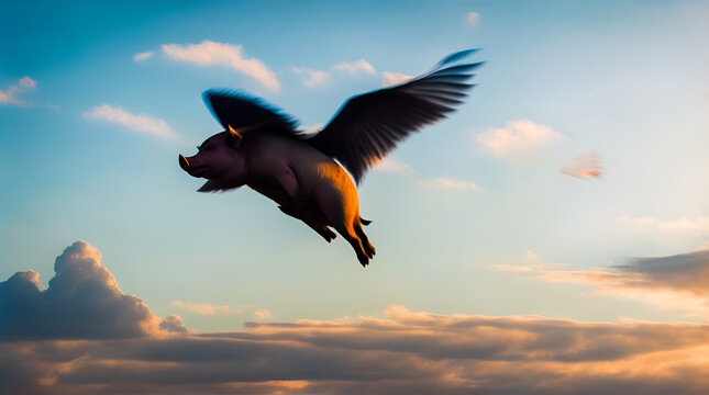 Flying Pig Silhouette Images – Browse 1,313 Stock Photos, Vectors, and ...