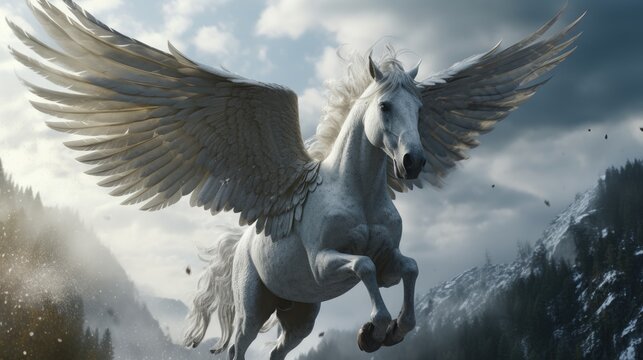 White Flying Horse Wallpaper Hd