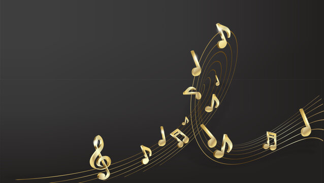 Gold Music Notes Moving